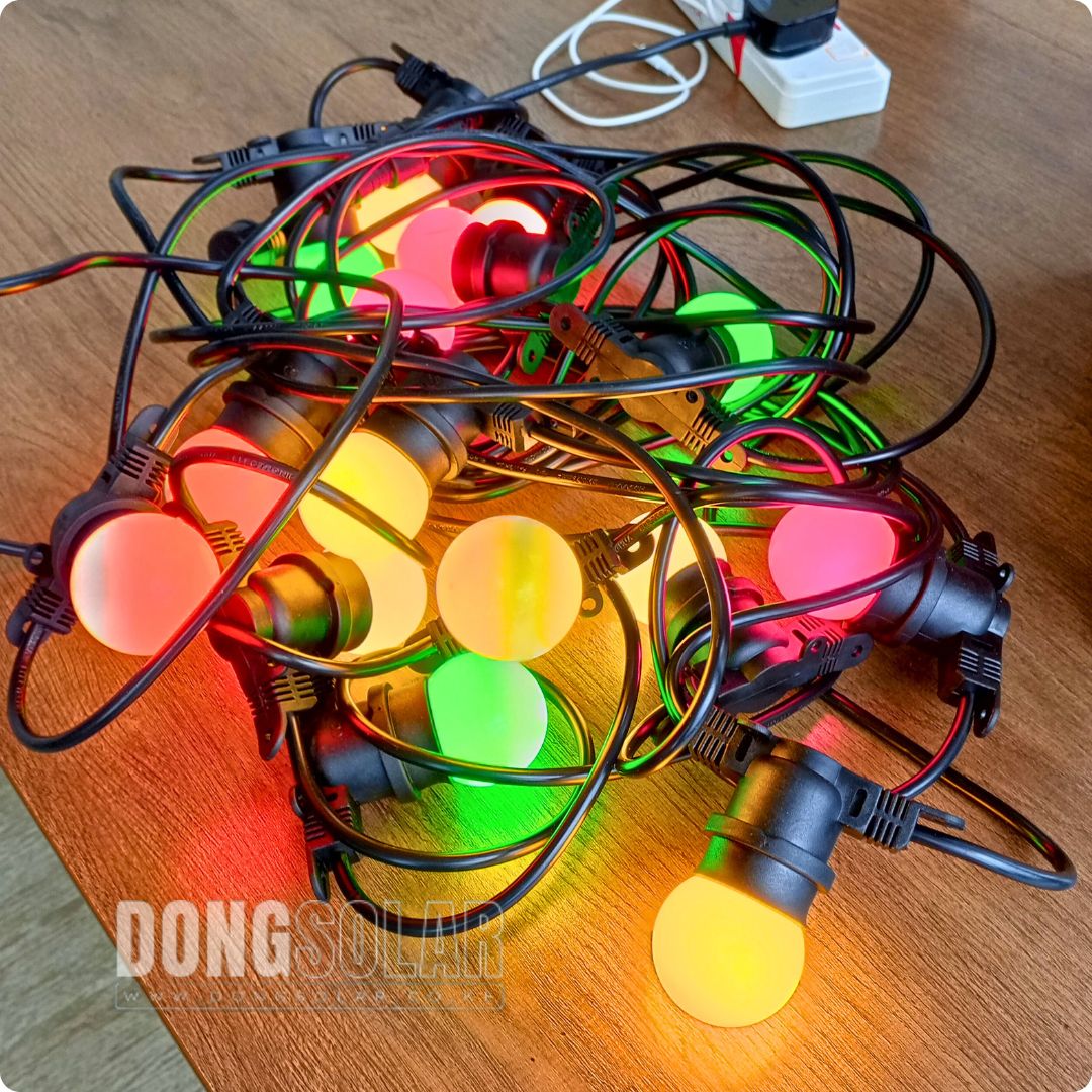 Electric String Lights 15m, 15 G45 Bulbs RGB